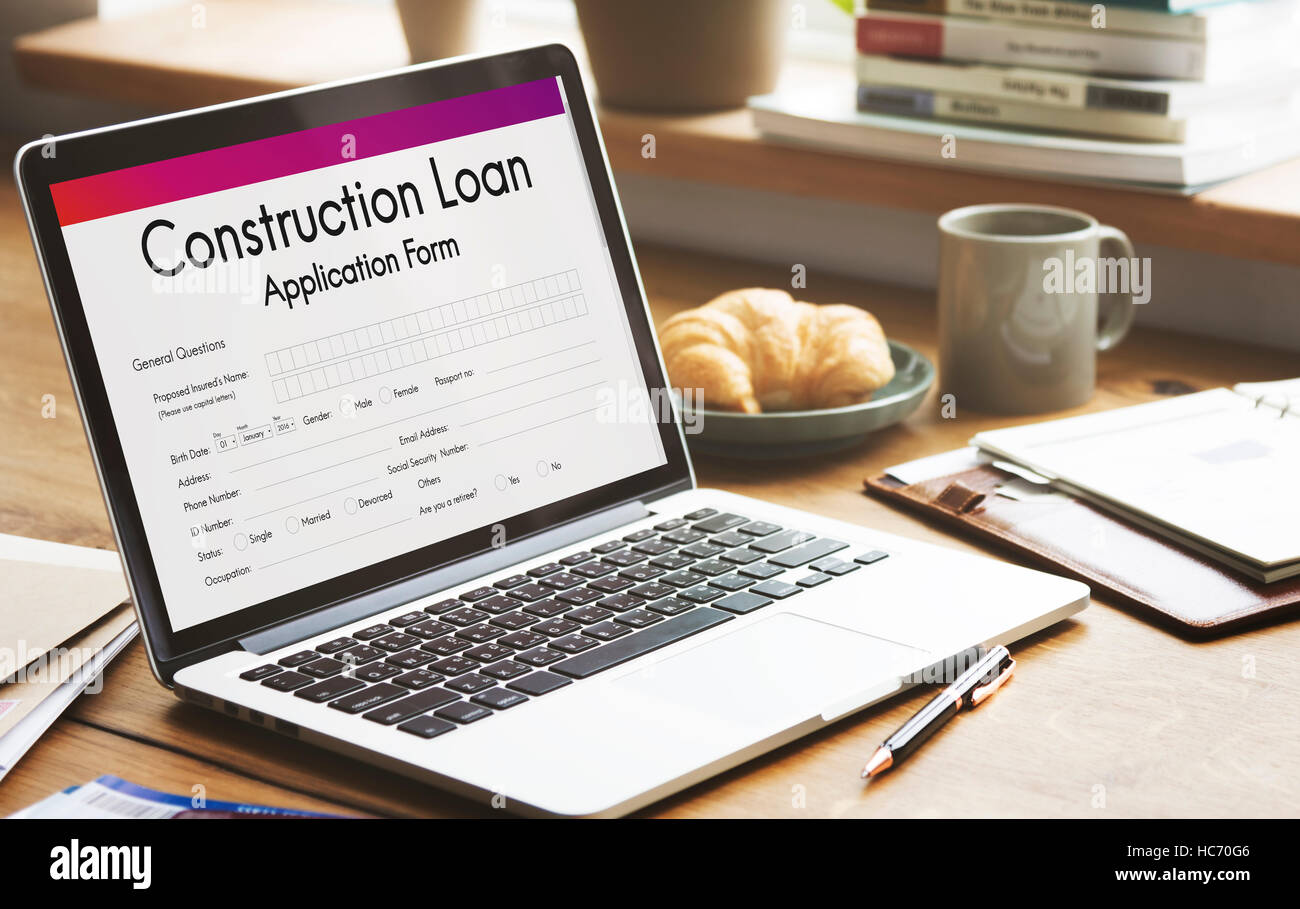 Construction Loan Application Form Concept Stock Photo - Alamy