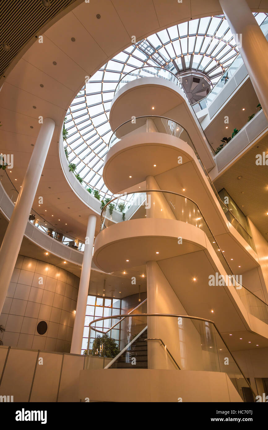 Interior architecture of the Perlan water storage facility in Reykjavik ...