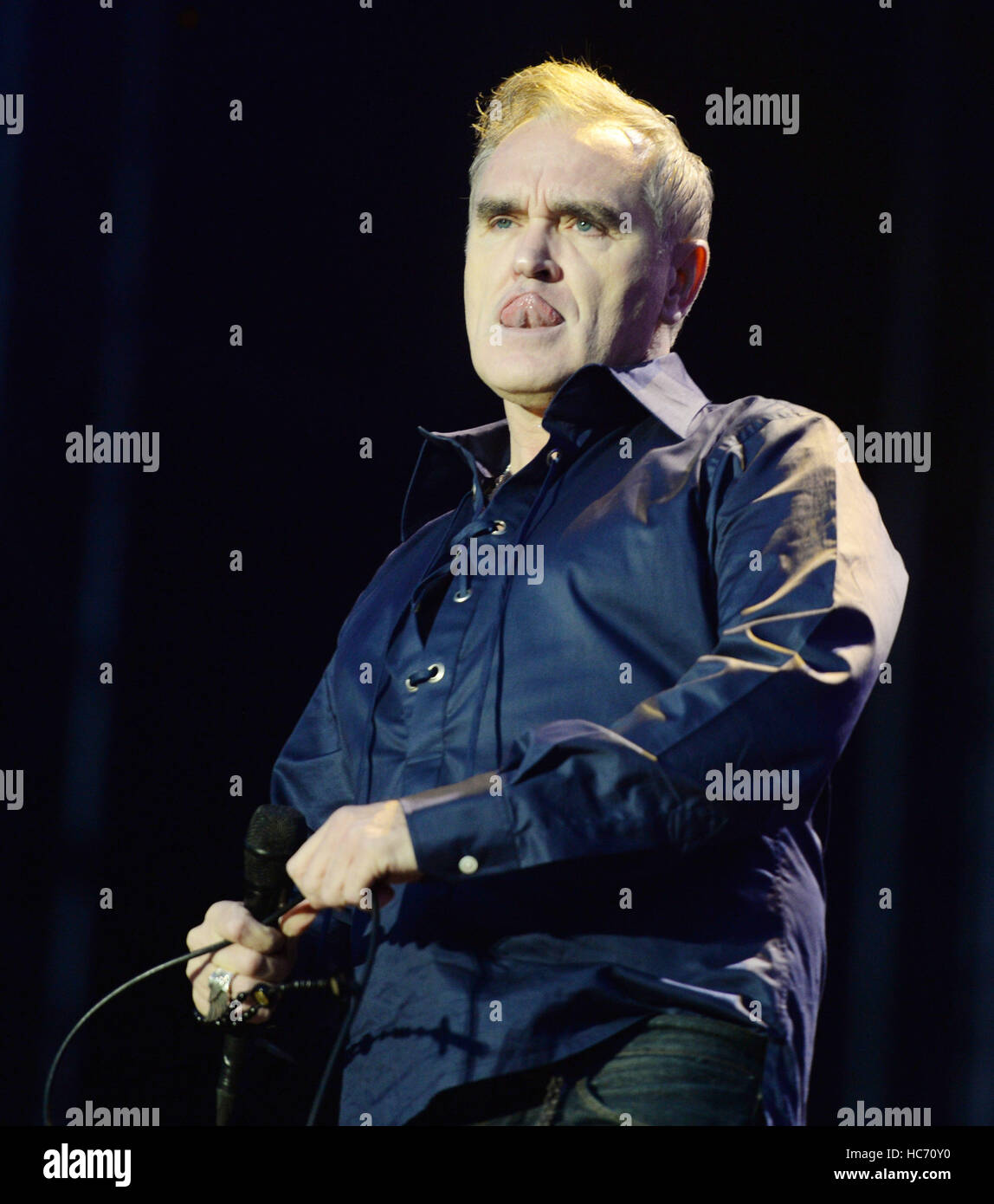 Morrissey performing at the Way Out West Festival in Gothenburg ...