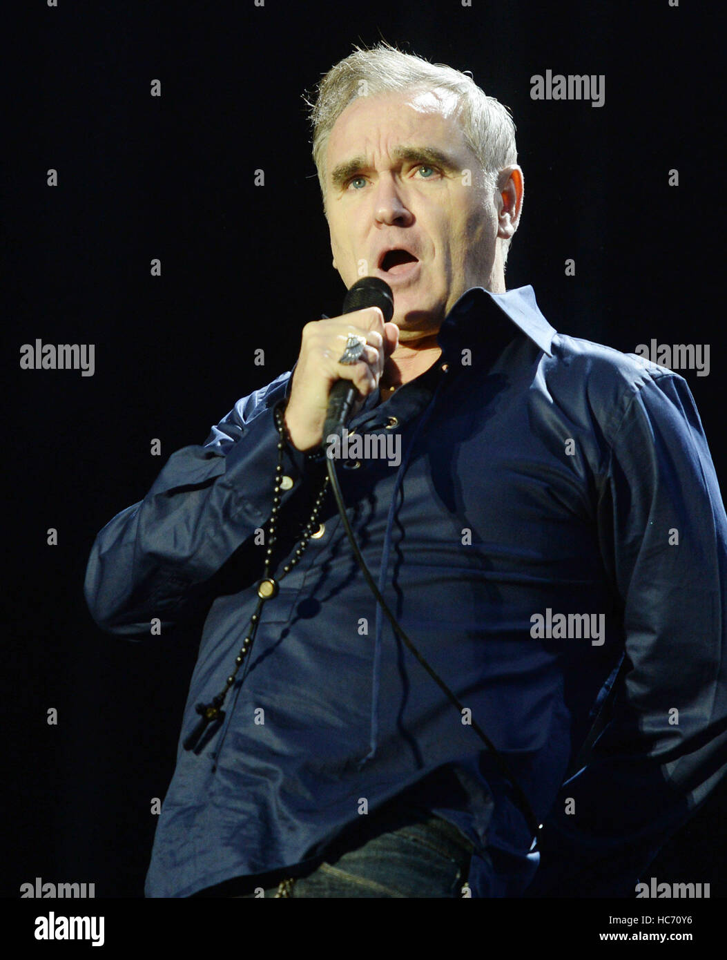 Morrissey performing at the Way Out West Festival in Gothenburg ...
