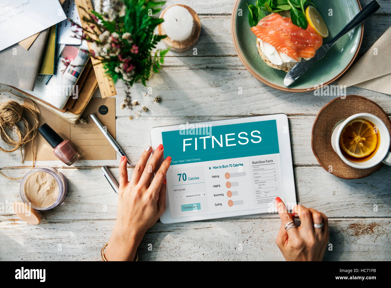 Health Fitness Nutrition Monitor Wellness Concept Stock Photo - Alamy