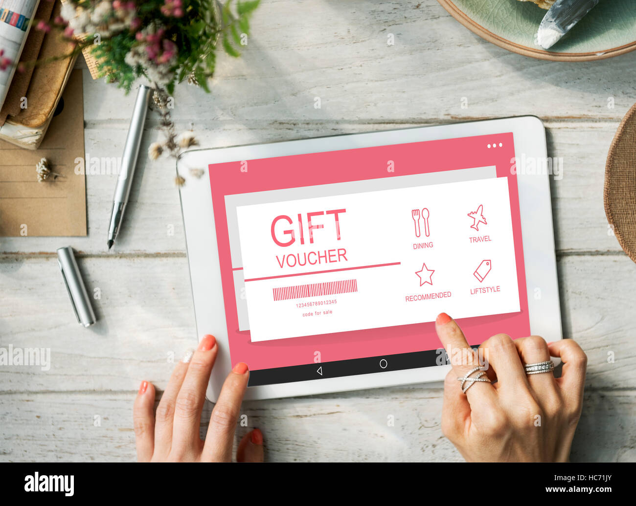 Gift Voucher Coupon Prize Concept Stock Photo - Alamy