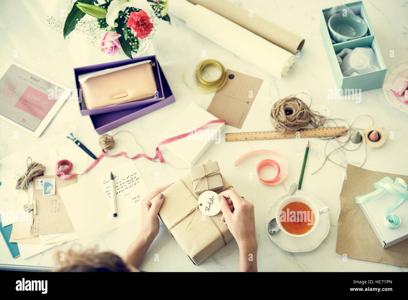 Gift Packing Present Creative Ideas Simplify Concept Stock Photo - Alamy