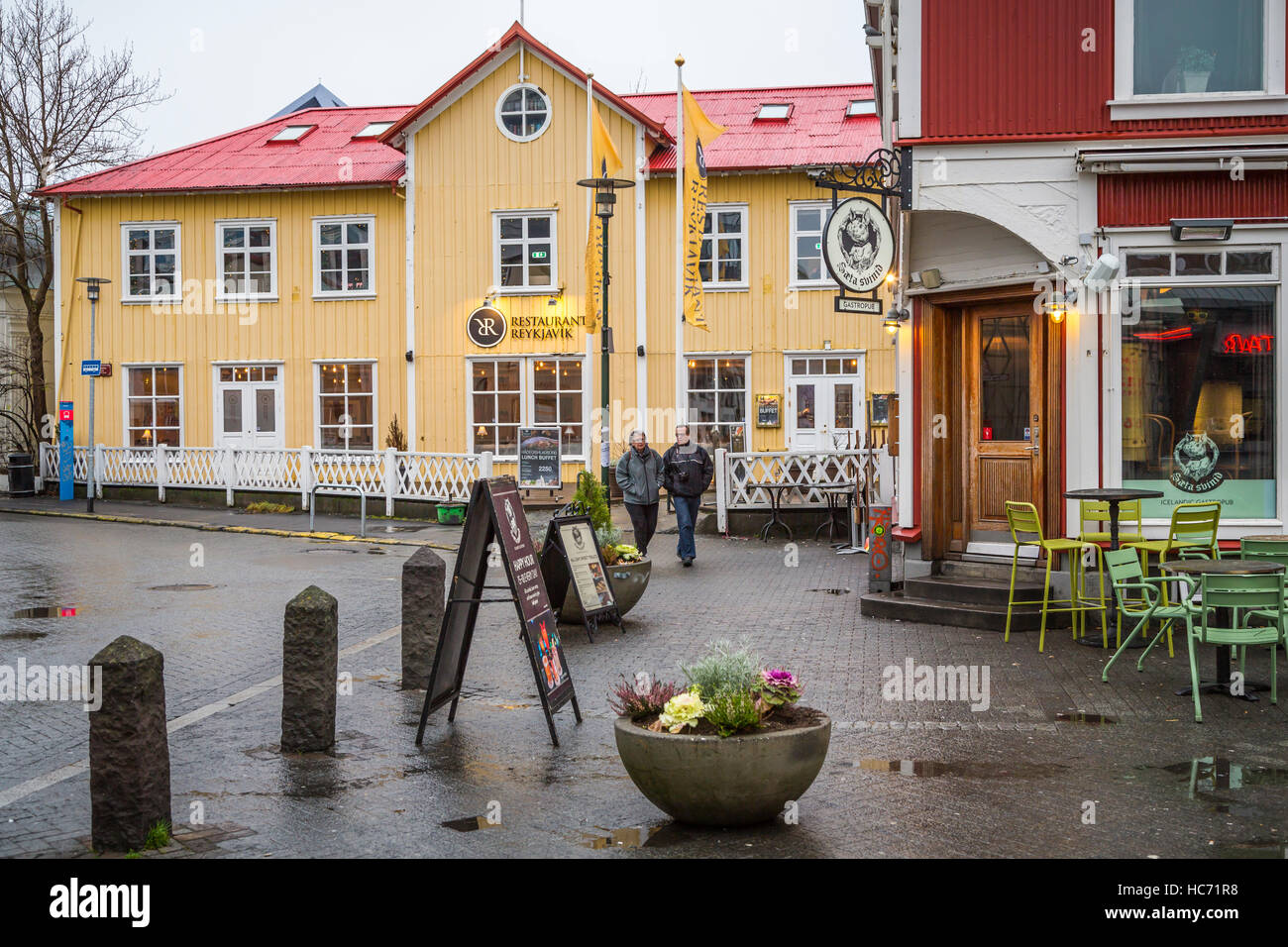 A street in the capital city of Reykjavik, Iceland, Europe Stock Photo ...