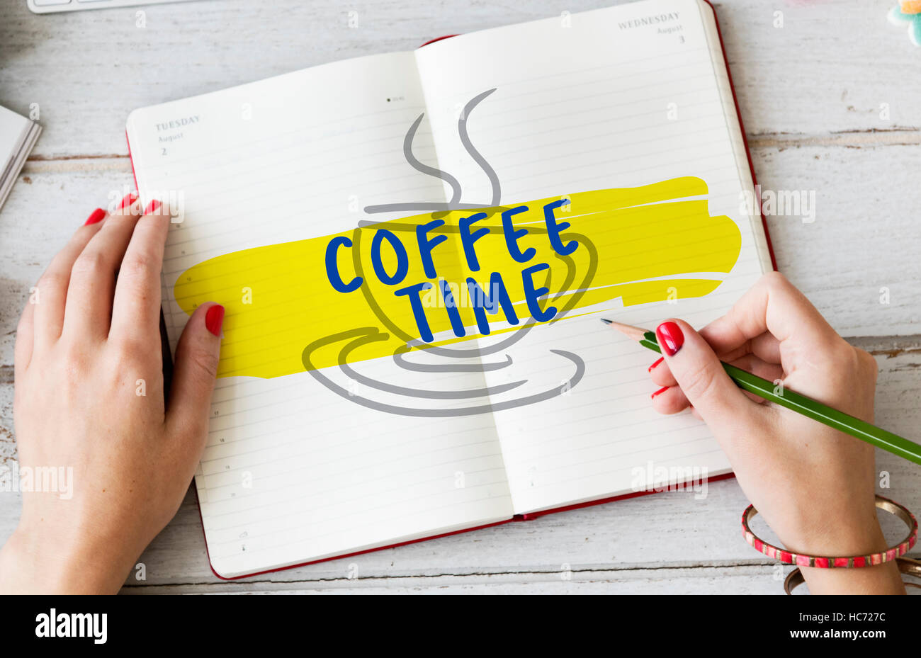 Relax Coffee Break Time Graphic Concept Stock Photo - Alamy
