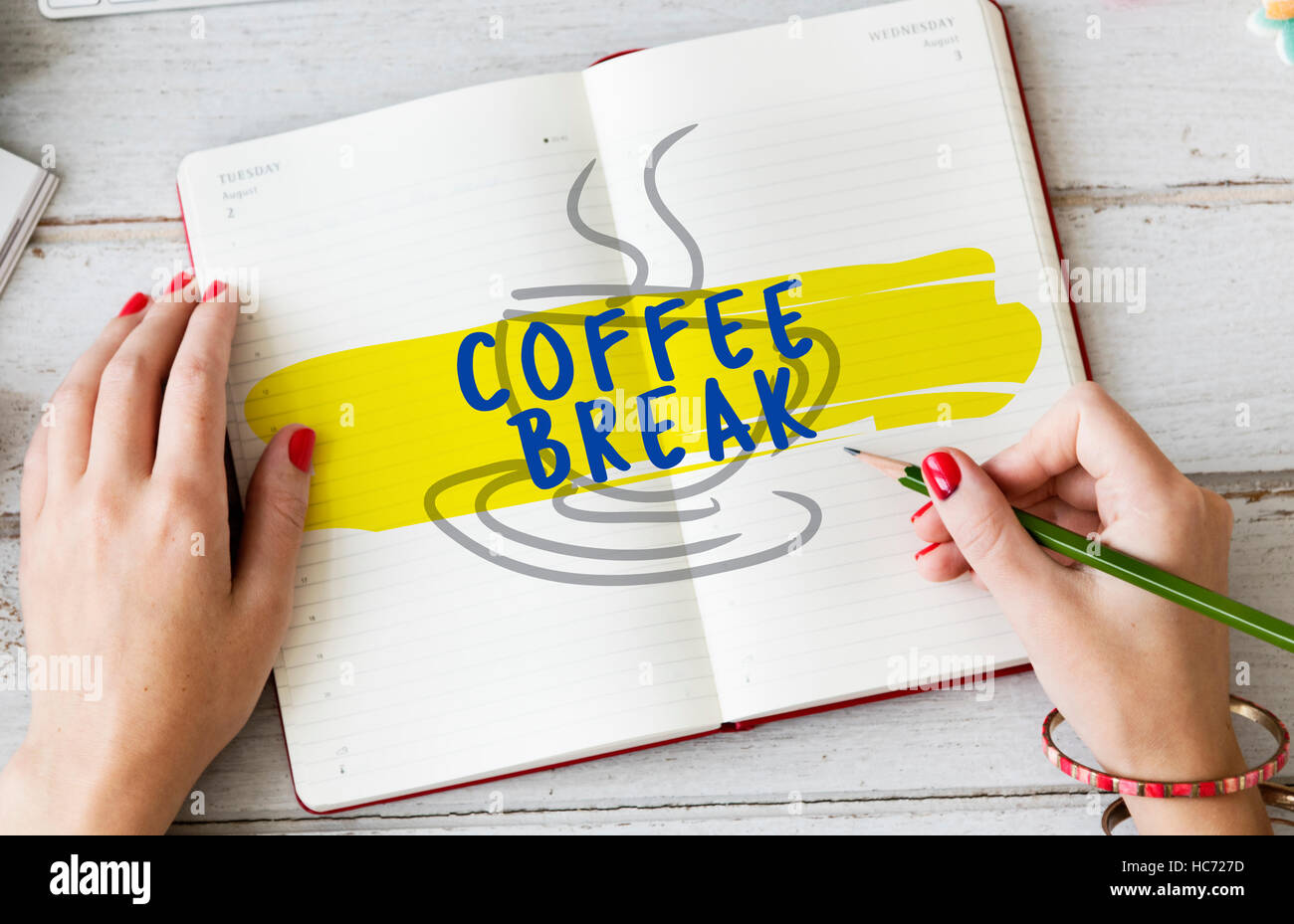 Relax Coffee Break Time Graphic Concept Stock Photo - Alamy