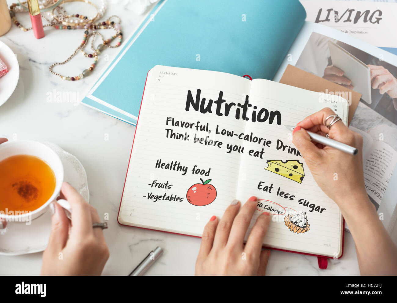Healthy Diet Notes To Do List Concept Stock Photo - Alamy