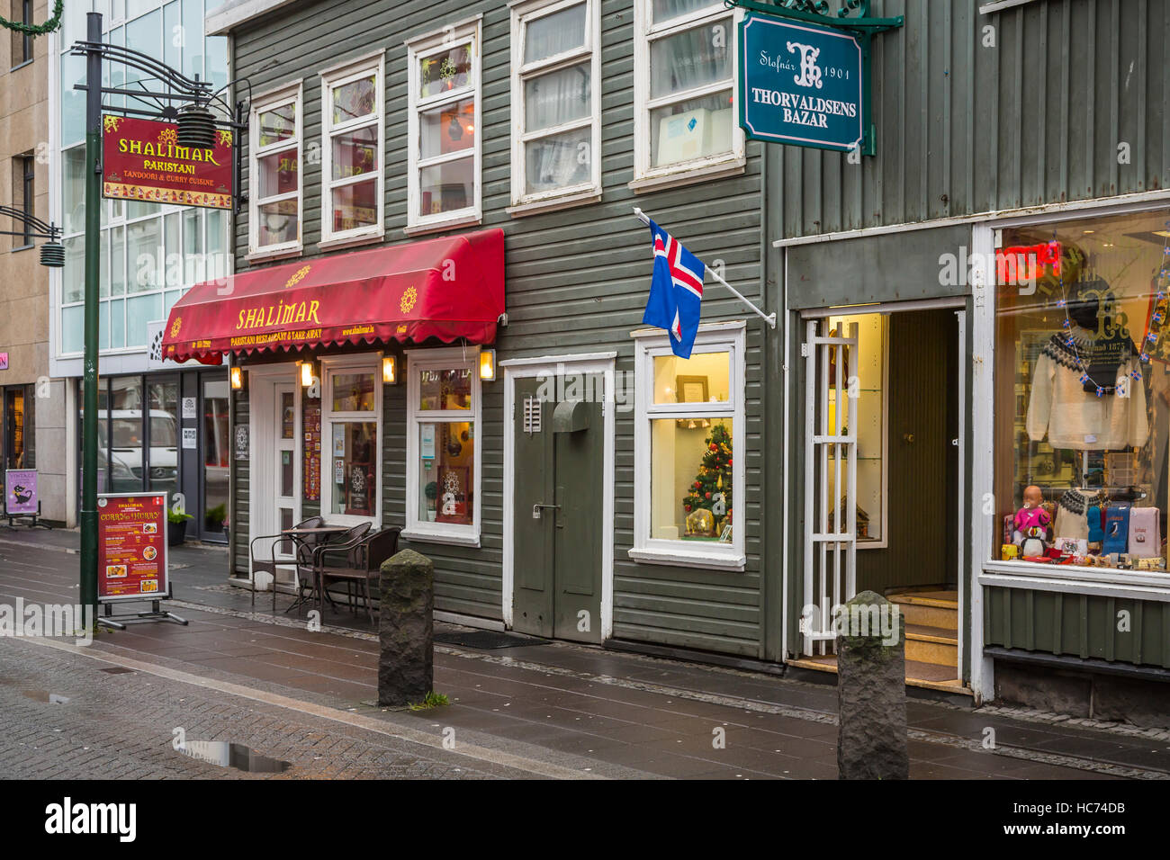 A street in the capital city of Reykjavik, Iceland, Europe Stock Photo ...