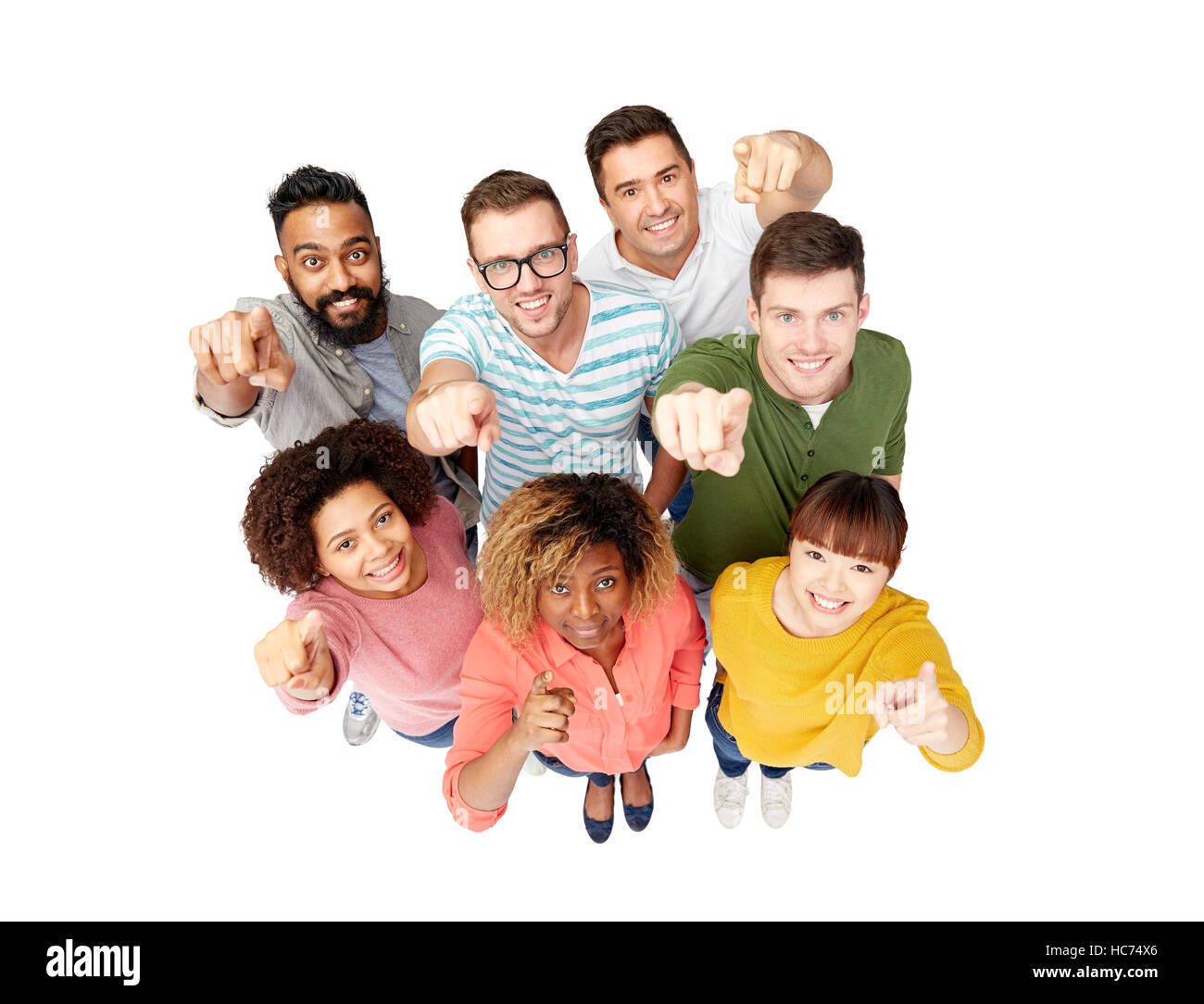 international group of people pointing on you Stock Photo - Alamy