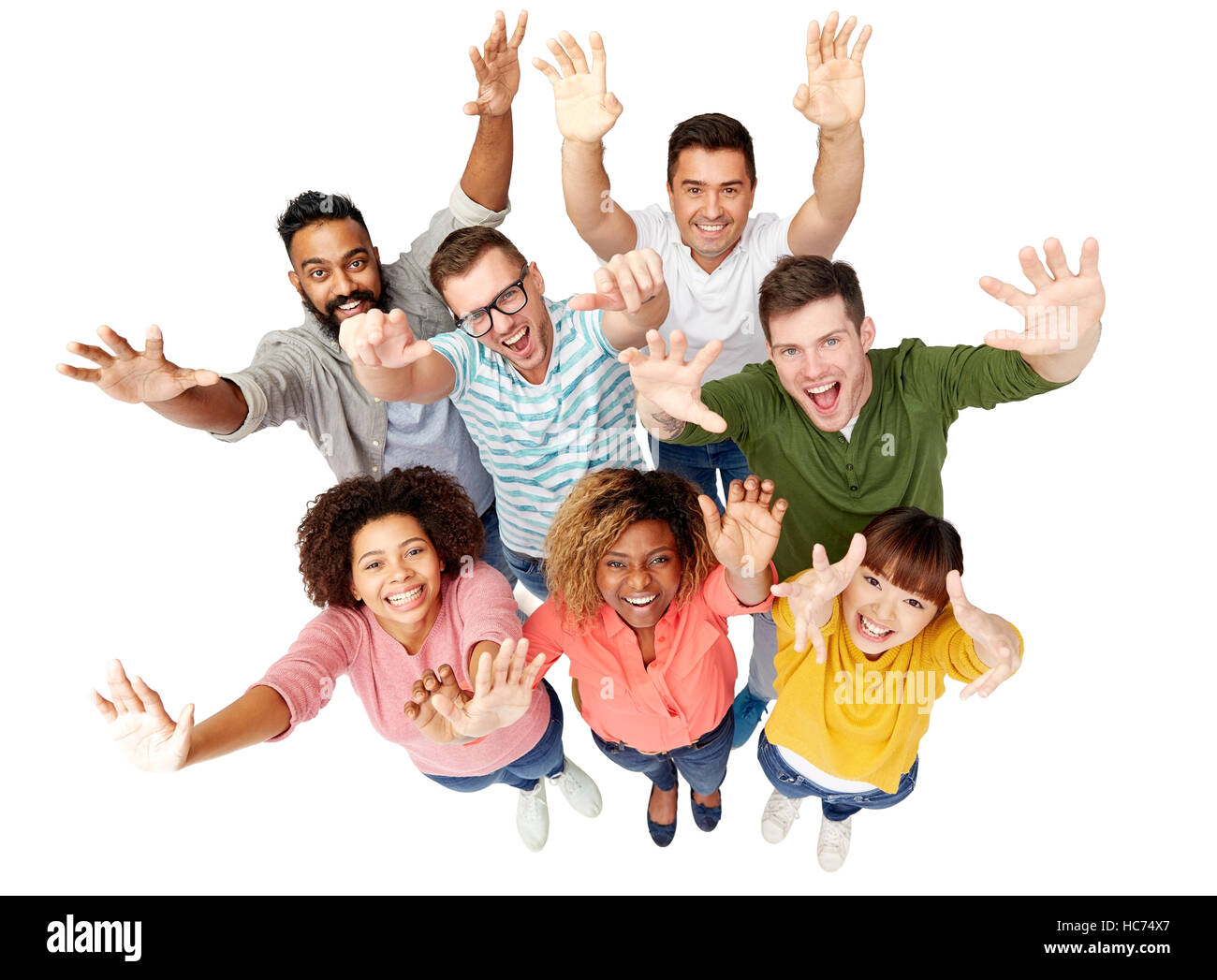 international group of happy smiling people Stock Photo - Alamy