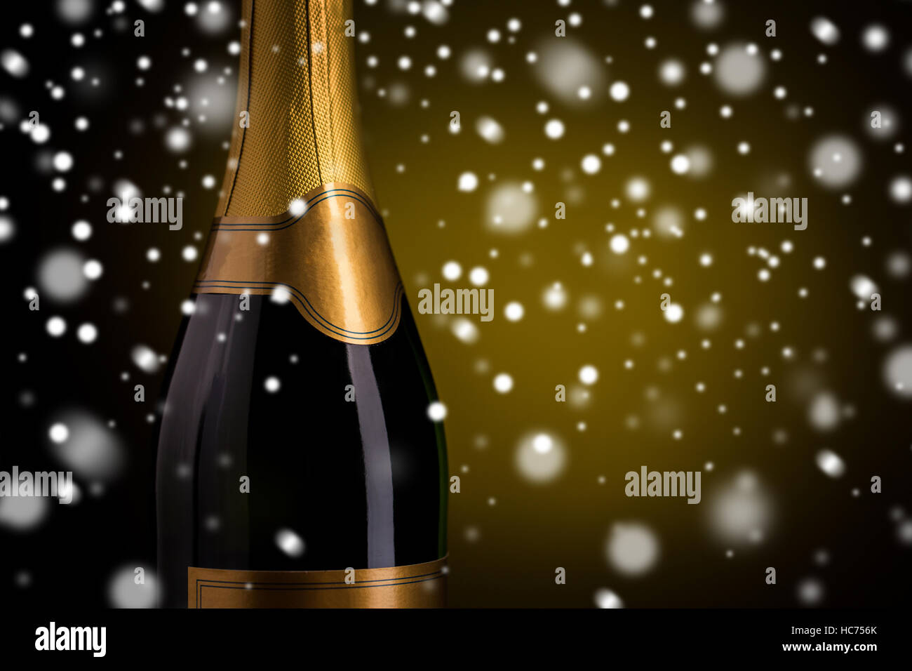 close up of champagne bottle with golden label Stock Photo - Alamy
