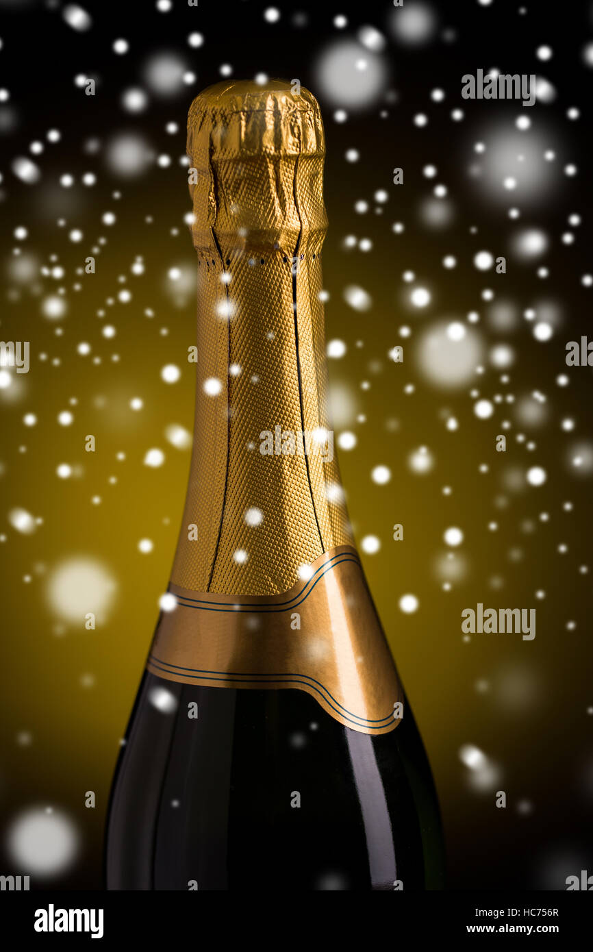 Golden bottleneck champagne bottle hi-res stock photography and images ...