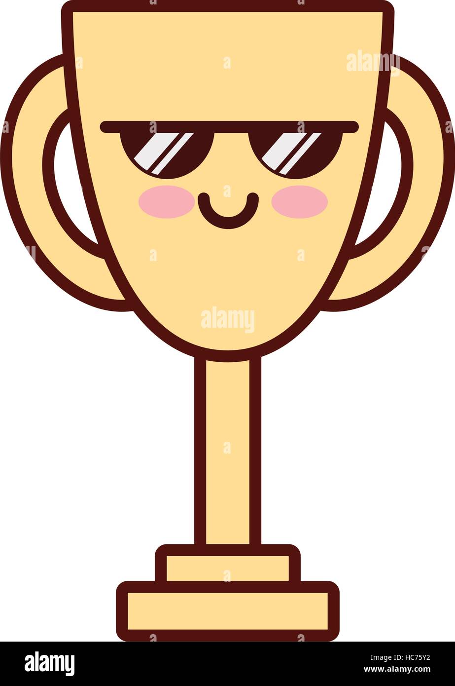 trophy cup award kawaii isolated icon vector illustration design Stock ...