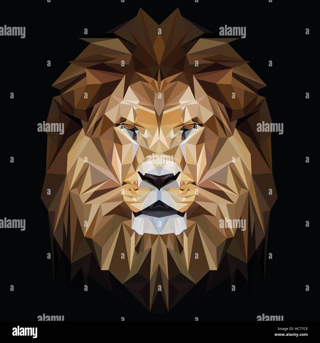 Lion low poly design. Triangle vector illustration Stock Vector Art ...
