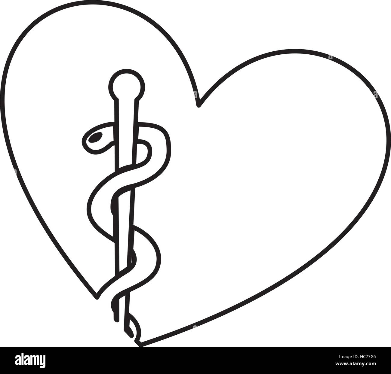 heart with medical symbol vector illustration design Stock Vector Image ...