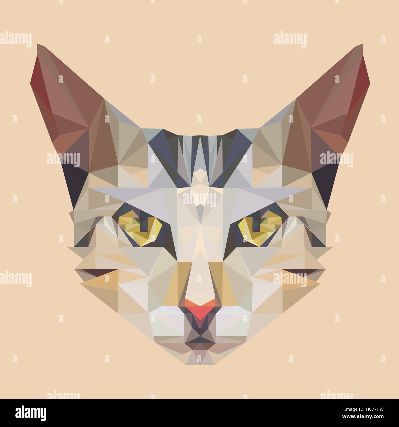Cat low poly design. Triangle vector illustration Stock Vector Image ...