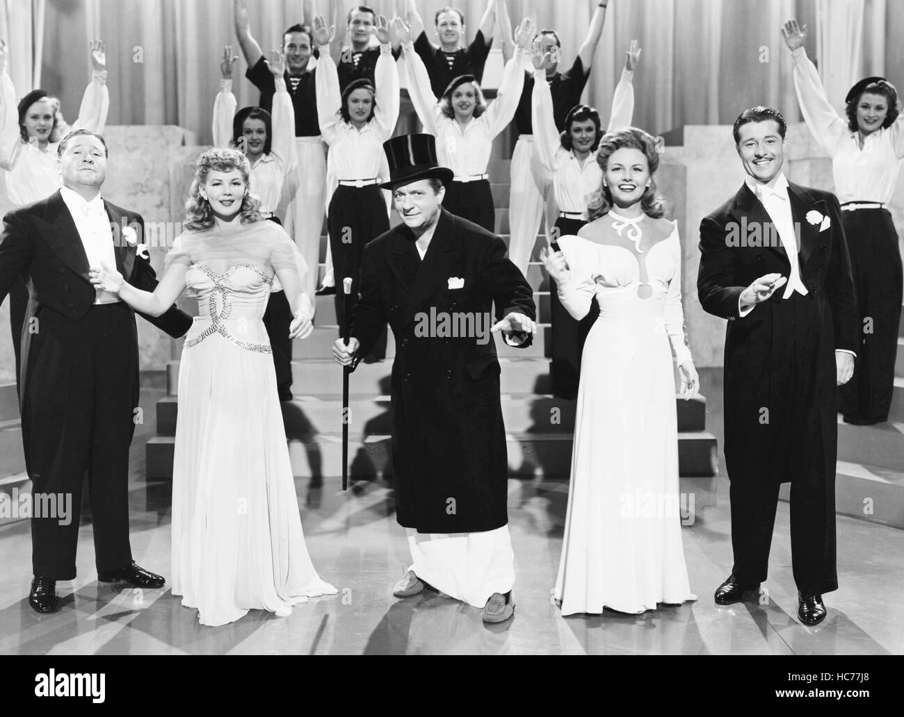 SOMETHING TO SHOUT ABOUT, from left, Jack Oakie, Veda Ann Borg, William ...