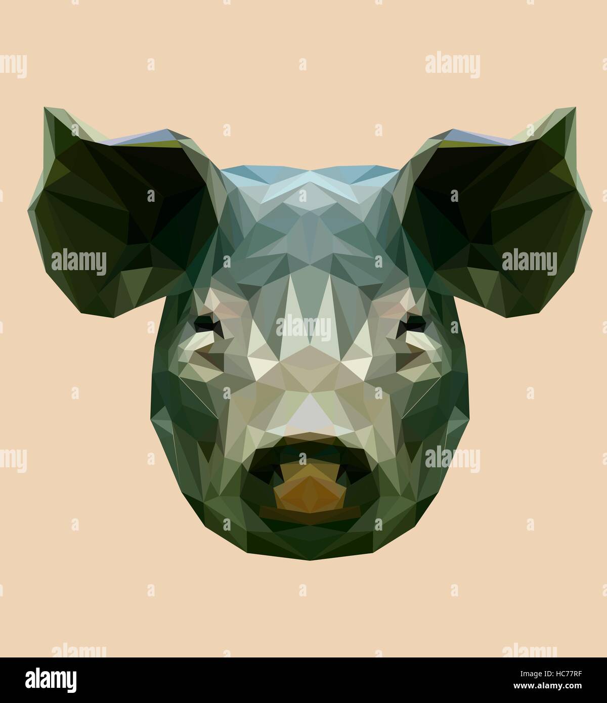 Pig low poly design. Triangle vector illustration Stock Vector Image ...