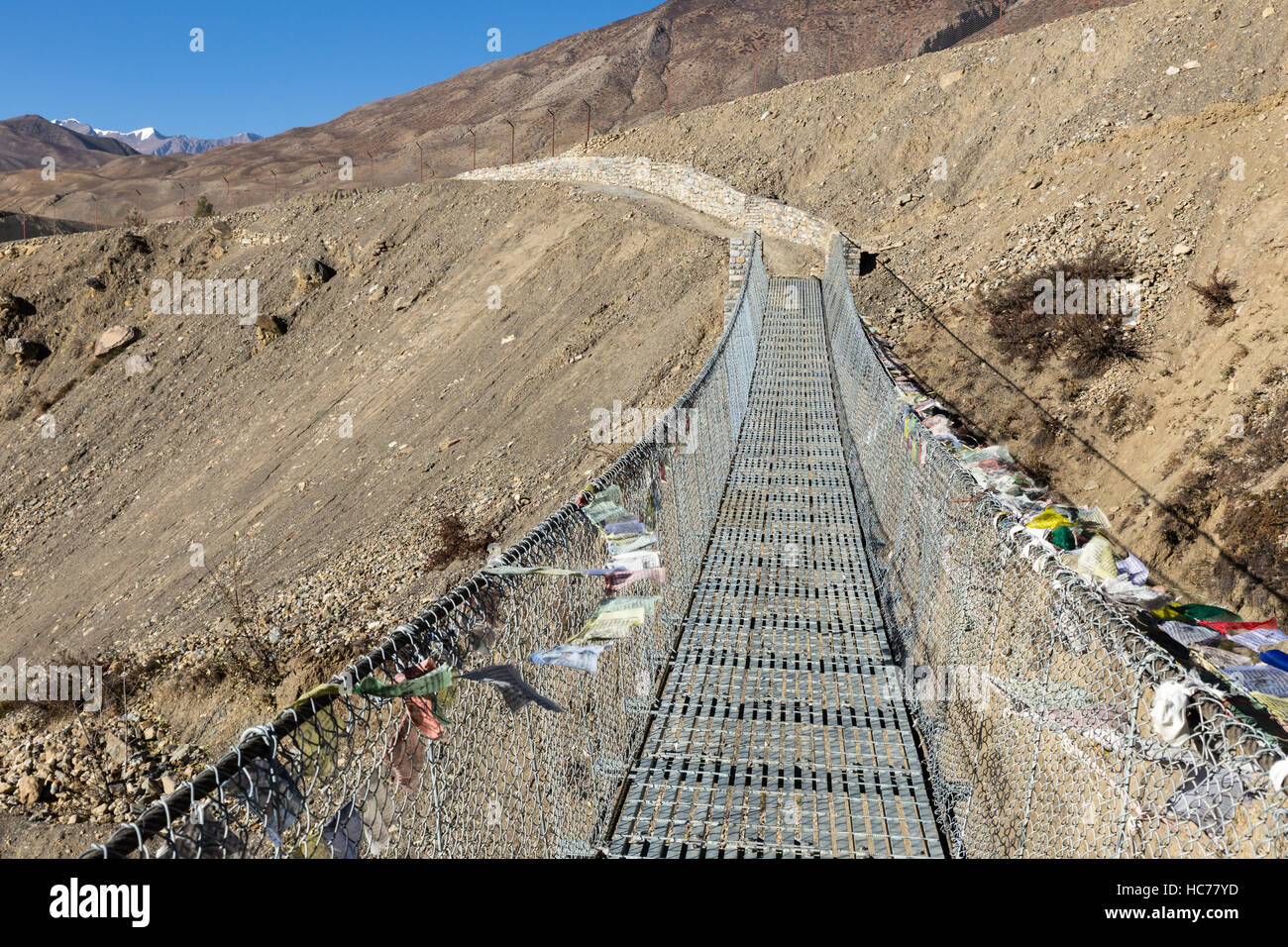 suspension bridge, Himalayas, Nepal Stock Photo - Alamy