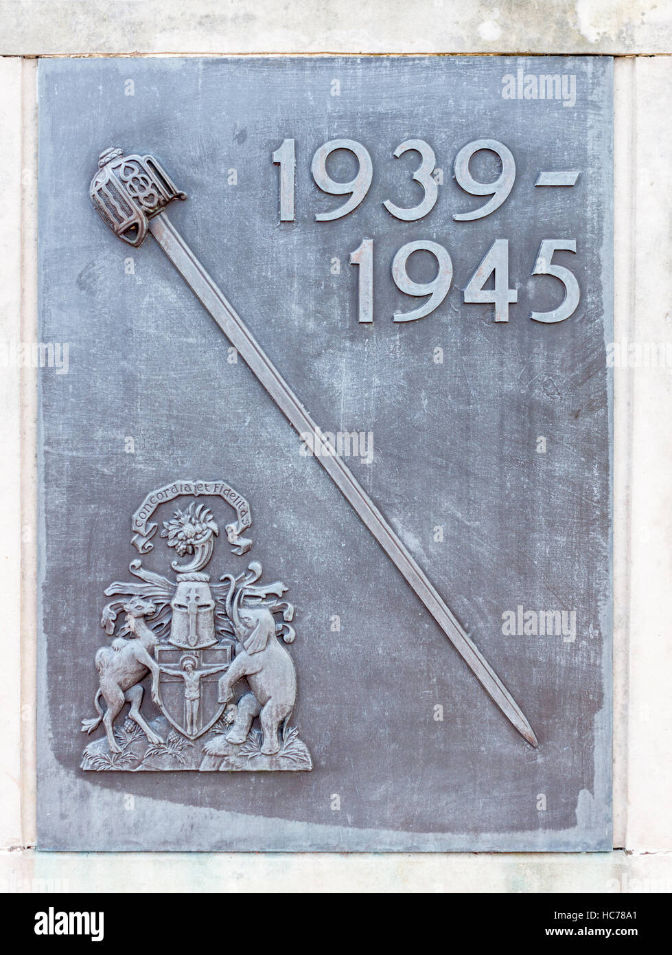Memorial plate for second World War 1939-1945 Stock Photo - Alamy