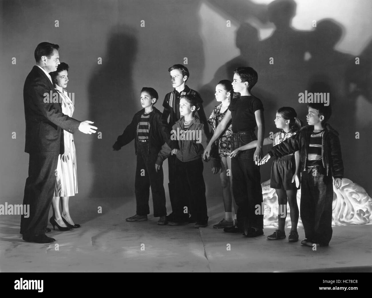 THE SPACE CHILDREN, cast includes, from left, Adam Williams, Peggy ...