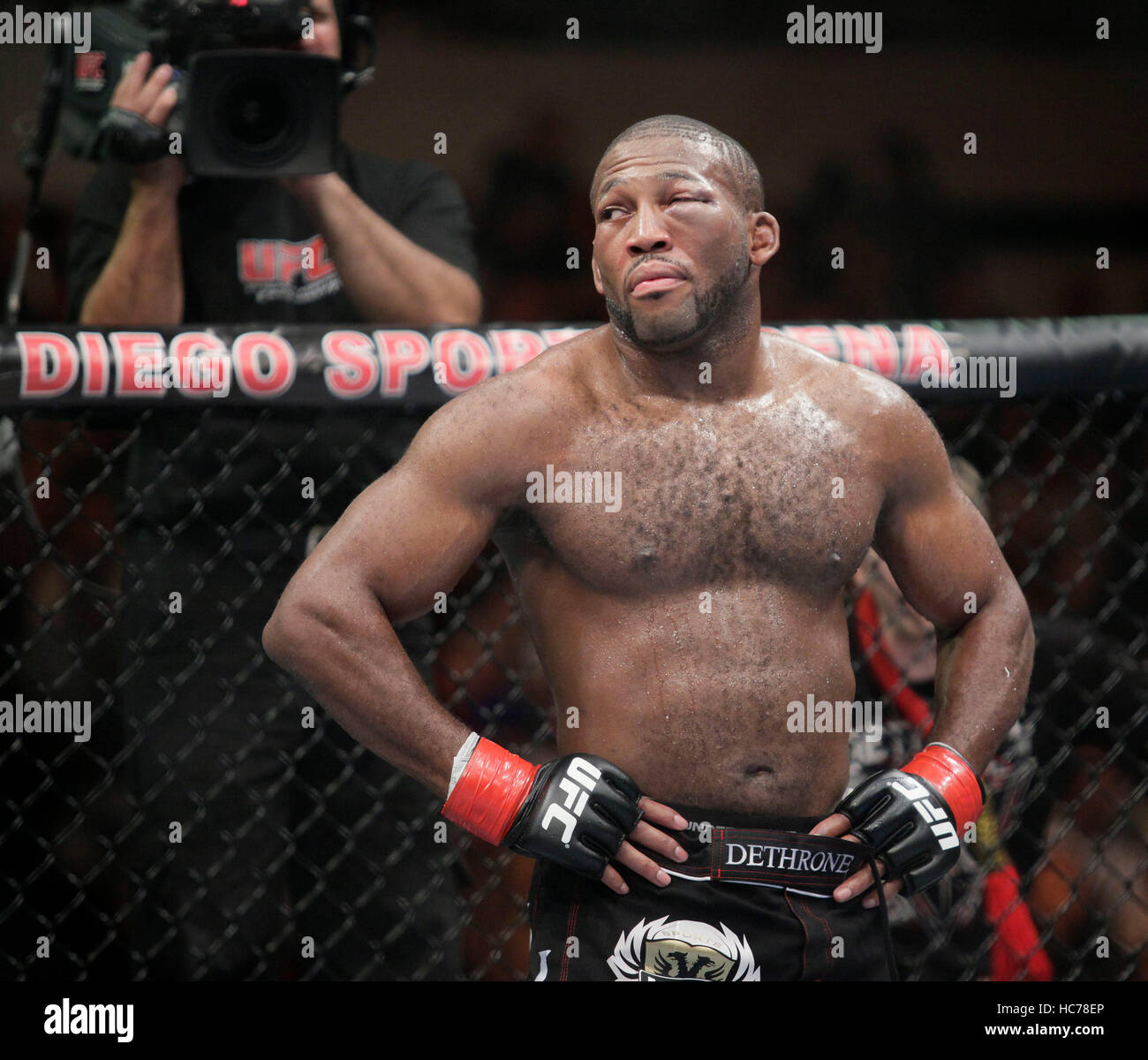 UFC fighter John Howard in his fight against Jake Ellenberger at UFC ...