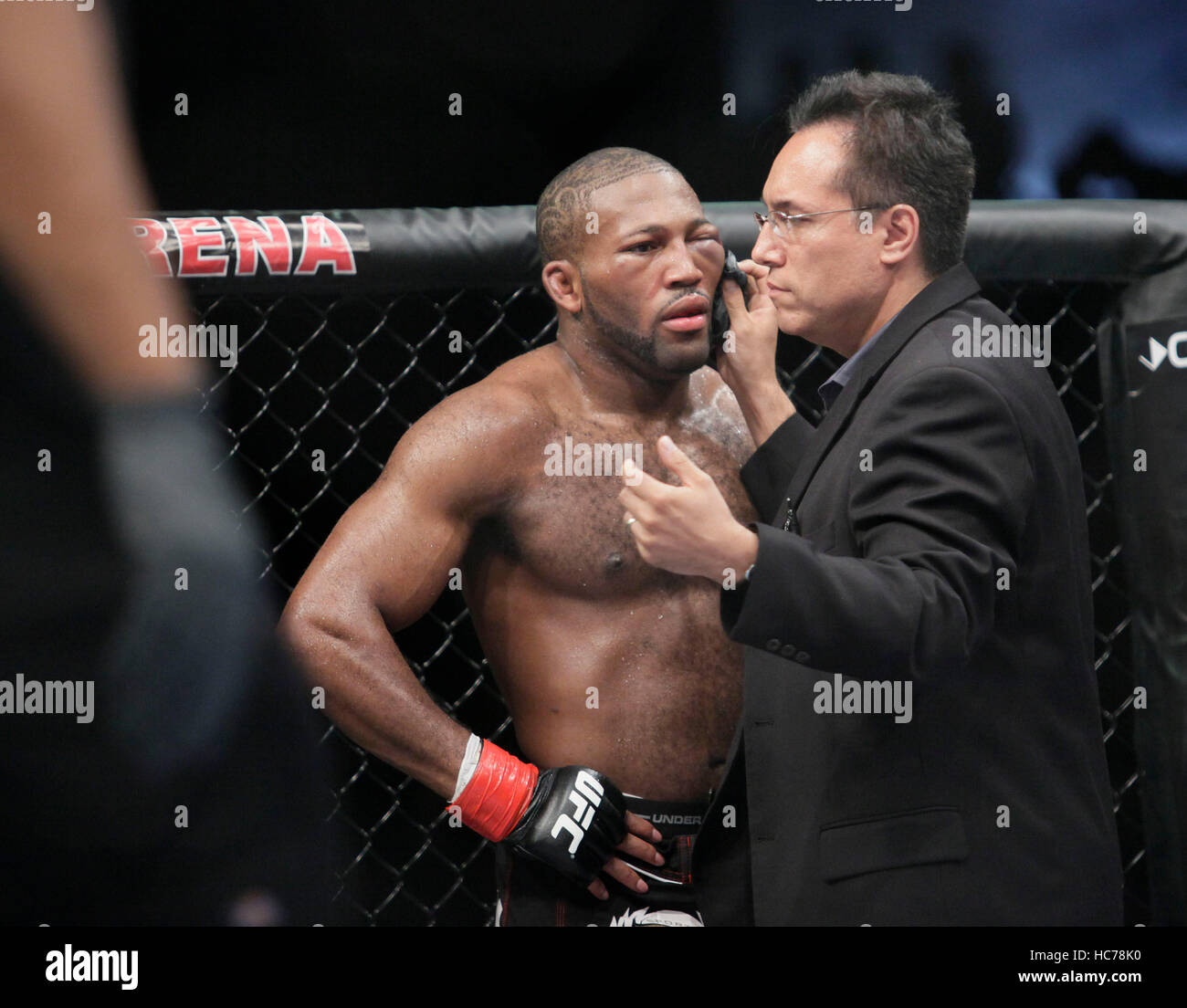 UFC fighter John Howard has his fight stopped against Jake Ellenberger ...