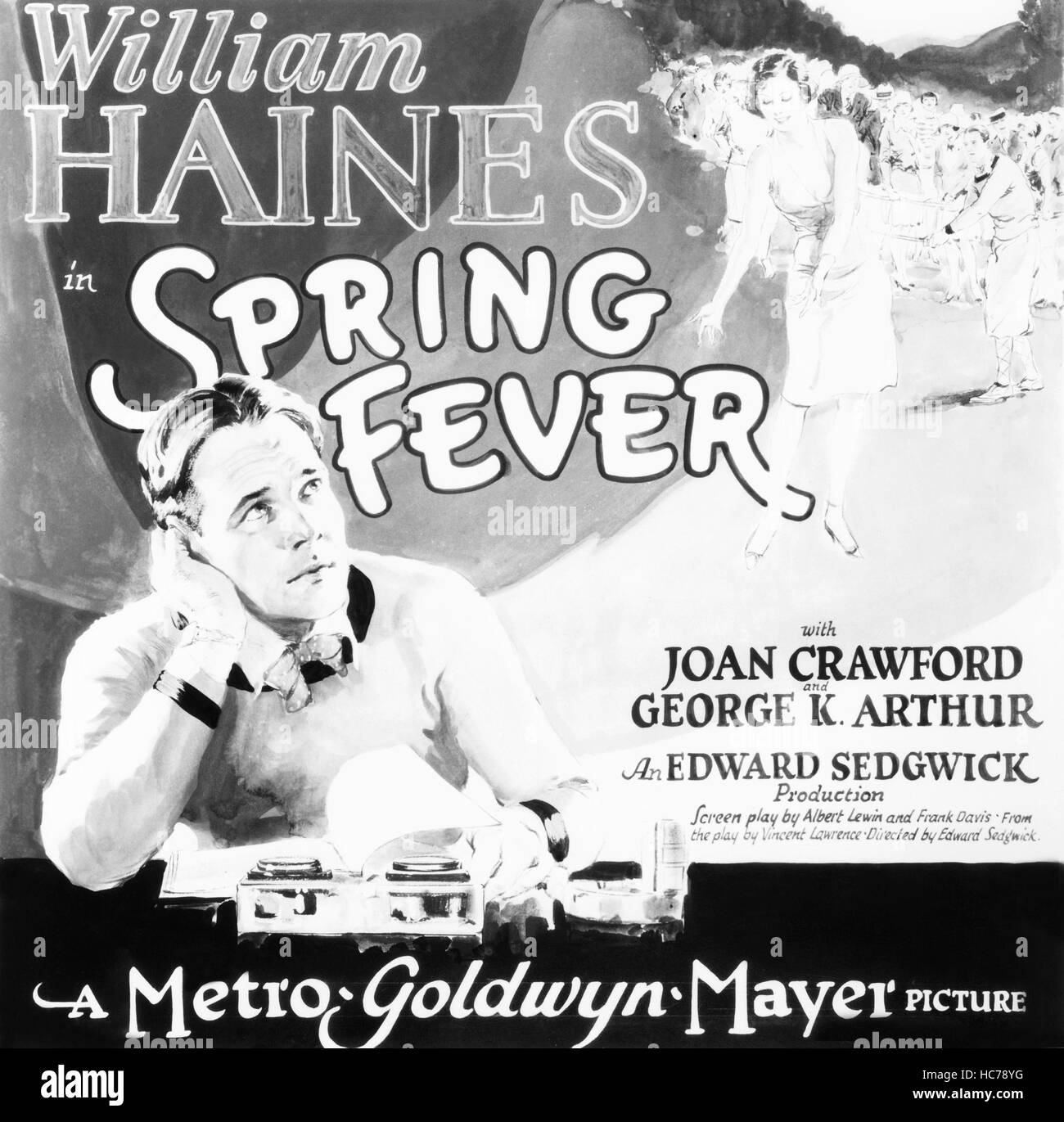 SPRING FEVER, US poster, from left: William Haines, Joan Crawford, 1927 ...