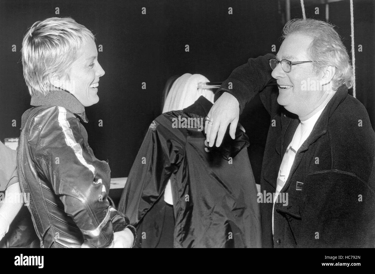 SPHERE, from left: Sharon Stone, director Barry Levinson, on set, 1998 ...