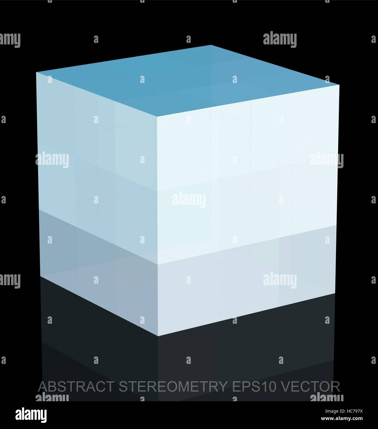 Abstract stereometry: low poly White Cube. 3D polygonal object, EPS 10 ...