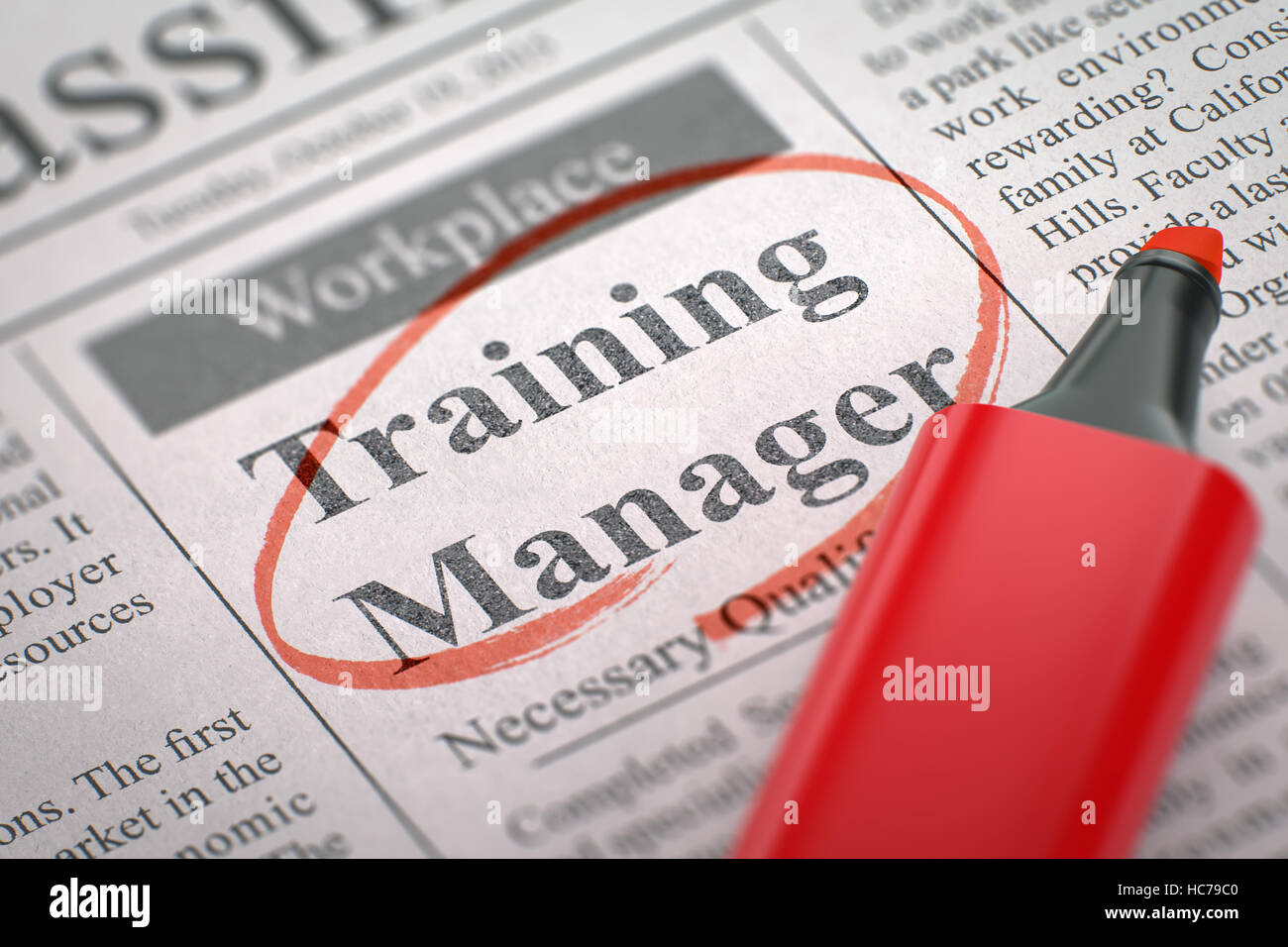We're Hiring Training Manager. 3D Stock Photo - Alamy