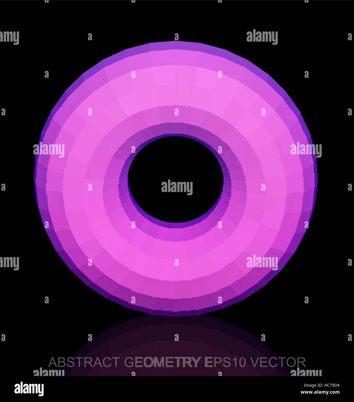 Abstract stereometry: low poly Pink Torus. 3D polygonal object, EPS 10 ...