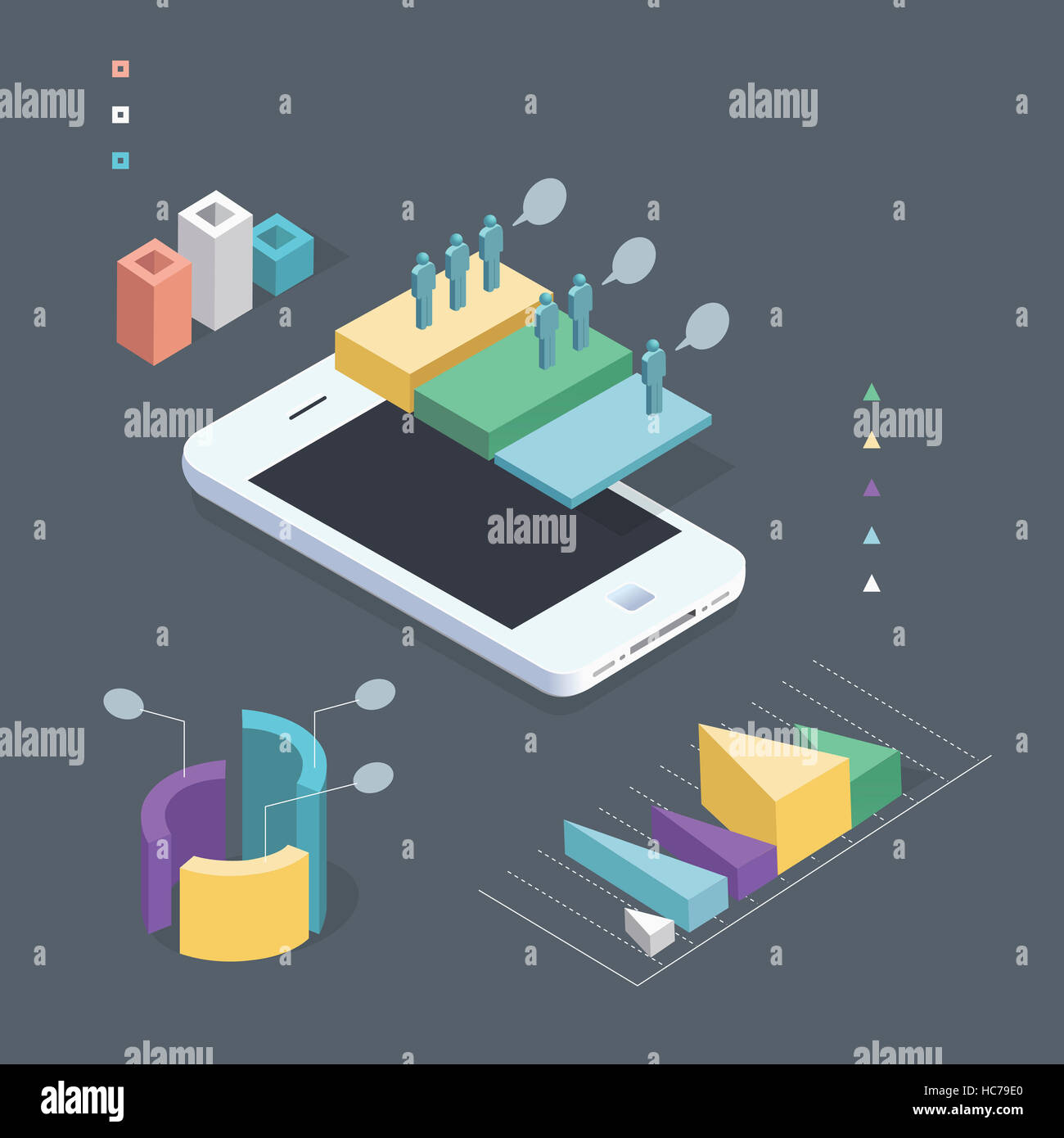 Infographic elements and smartphone Stock Photo - Alamy