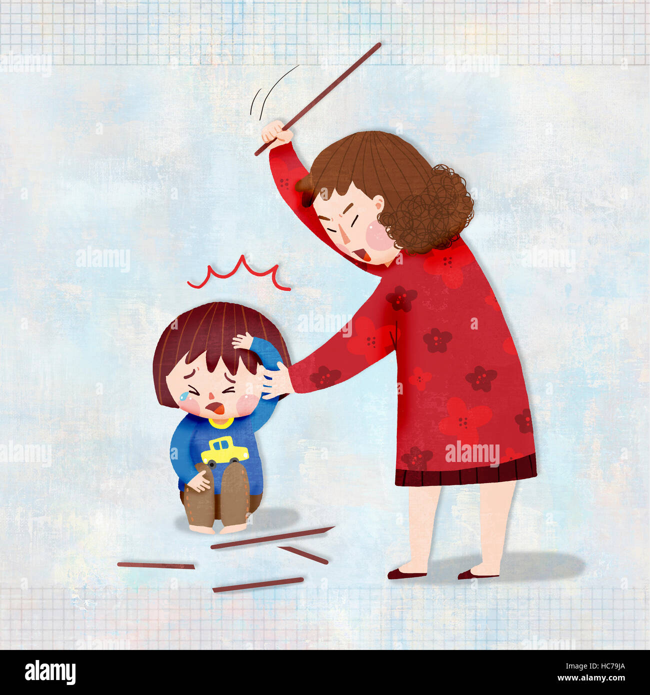 Illustration of child abuse Stock Photo - Alamy