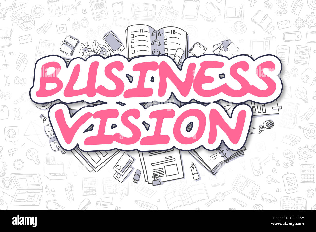 Business Vision - Cartoon Magenta Word. Business Concept Stock Photo ...