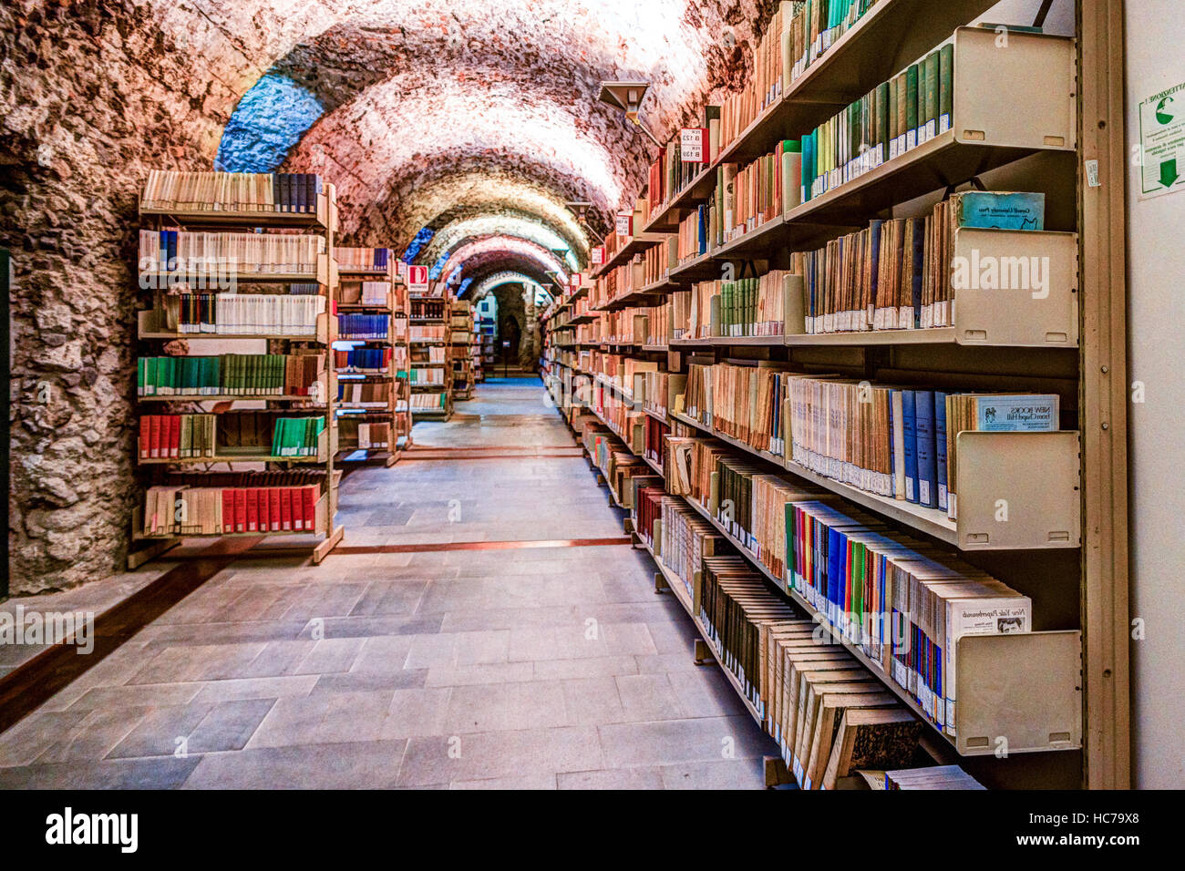 library setting with books and reading material Stock Photo - Alamy