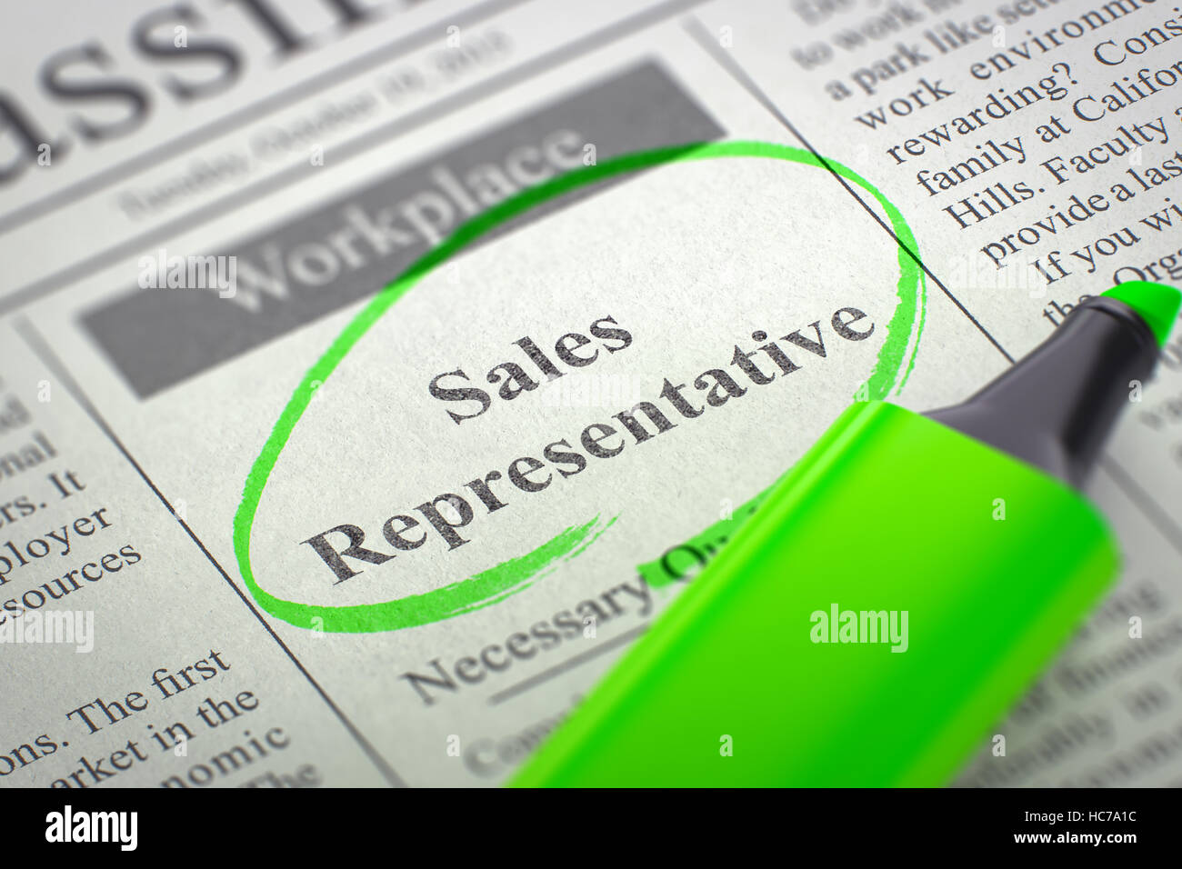 Sales Representative Job Vacancy. 3D Stock Photo - Alamy