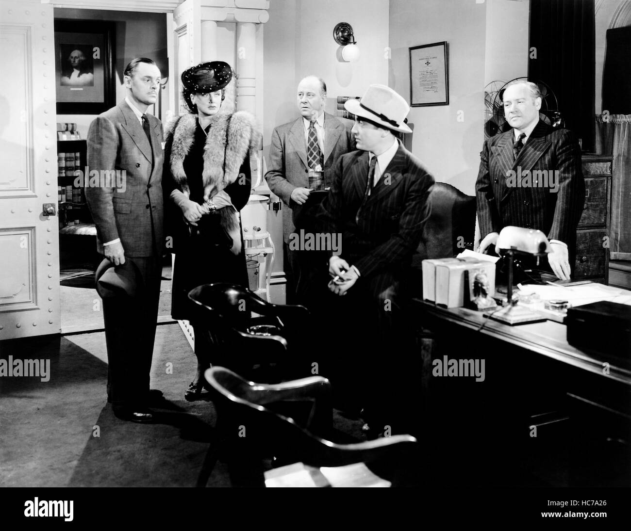 STREET OF CHANCE, from left: Jerome Cowan, Frieda Inescourt, Arthur Loft, Sheldon Leonard, Edwin ...