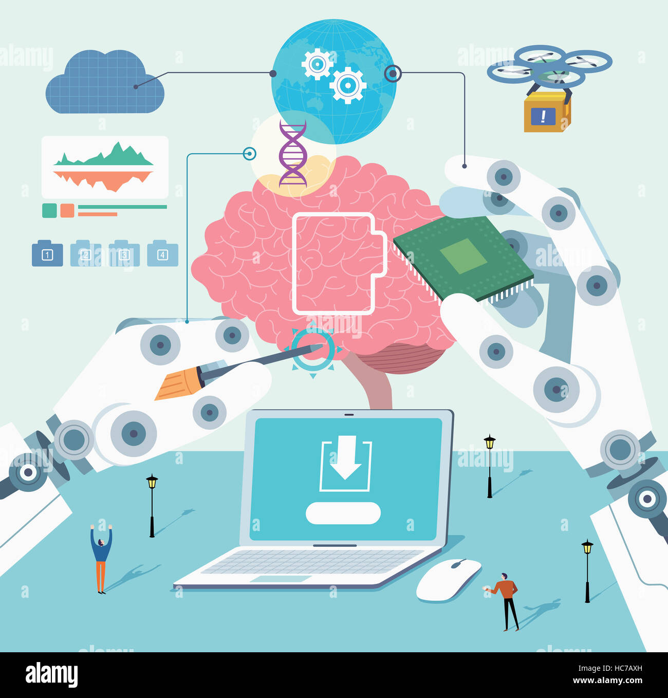 High technology related to artificial intelligence and robot Stock ...