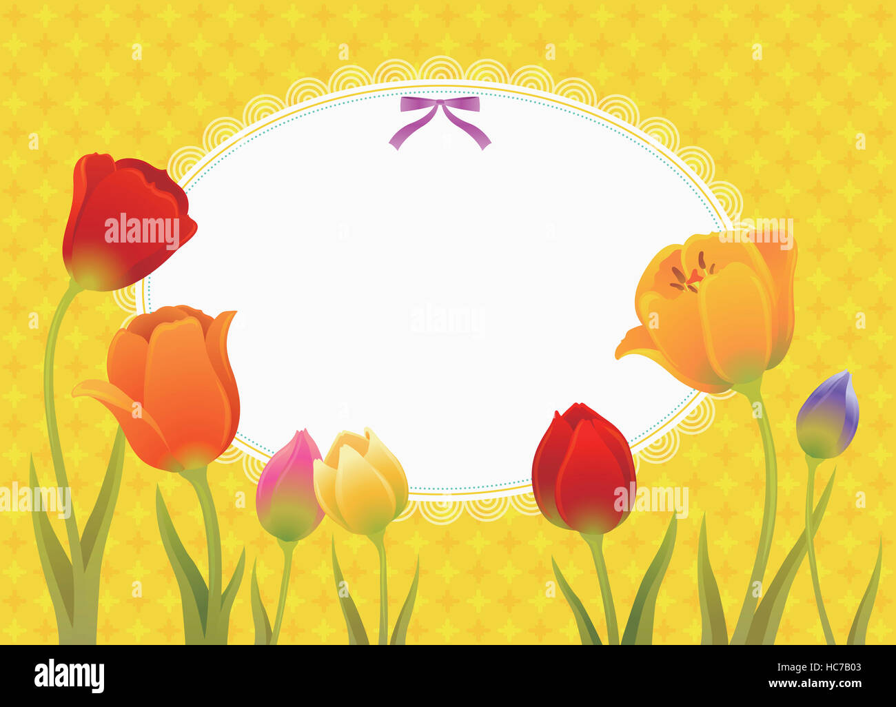 Frame with tulip flowers Stock Photo - Alamy