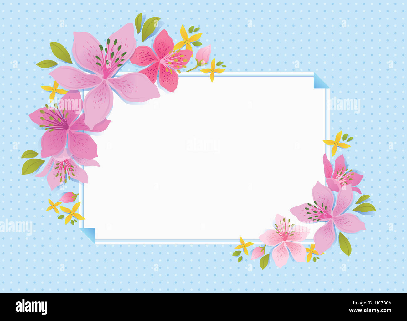 Frame with spring flowers Stock Photo - Alamy