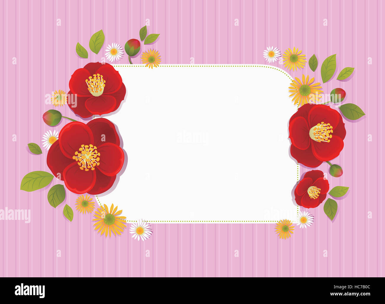 Frame with spring flowers Stock Photo - Alamy