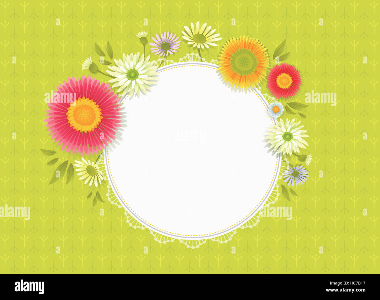 Frame with spring flowers Stock Photo - Alamy