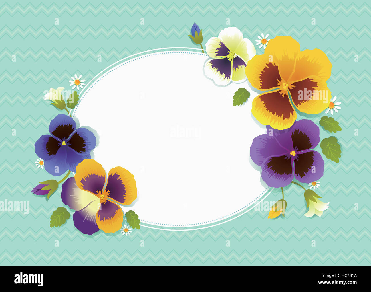 Frame with spring flowers Stock Photo - Alamy