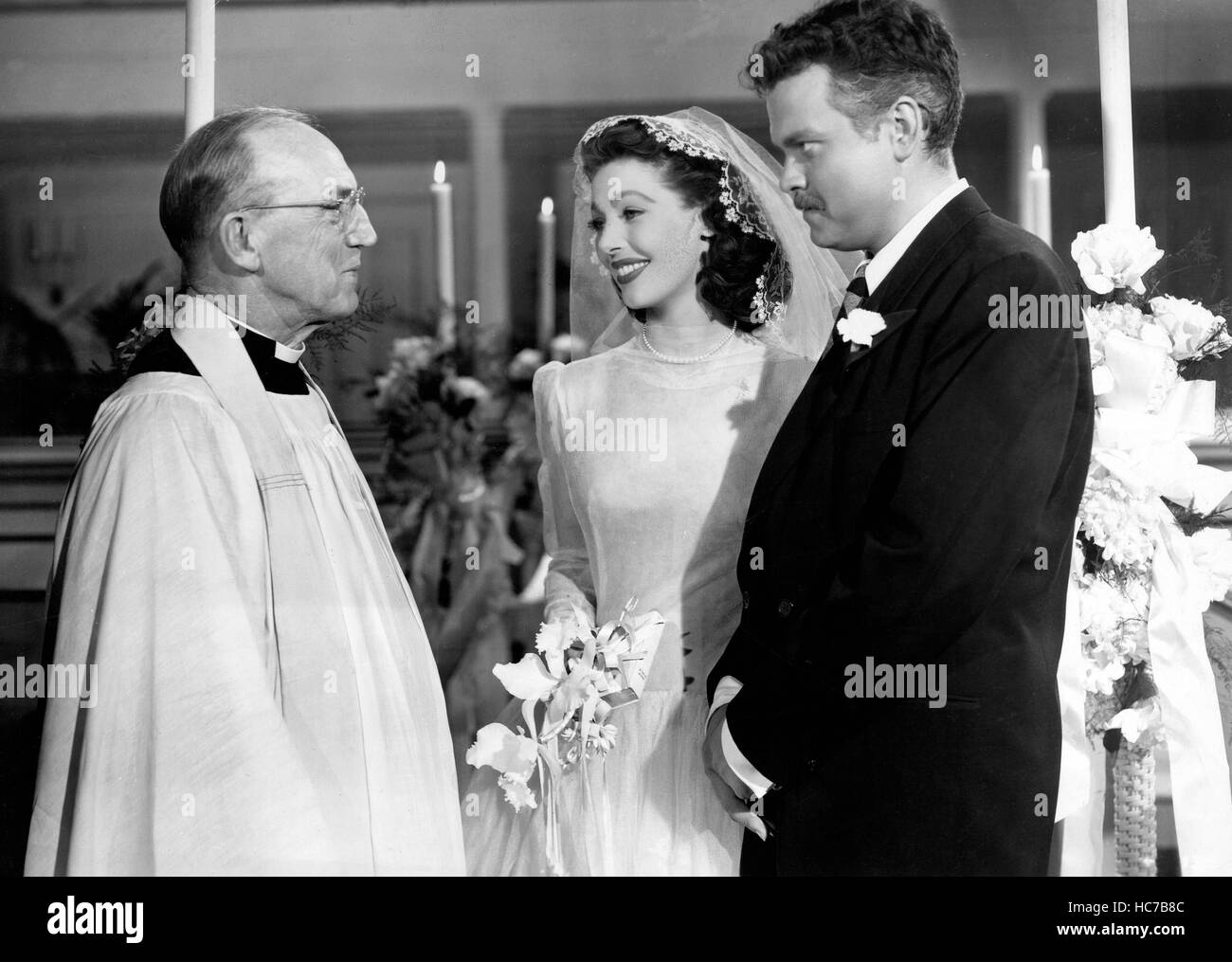 THE STRANGER, Neal Dodd, Loretta Young, Orson Welles, 1946 Stock Photo ...