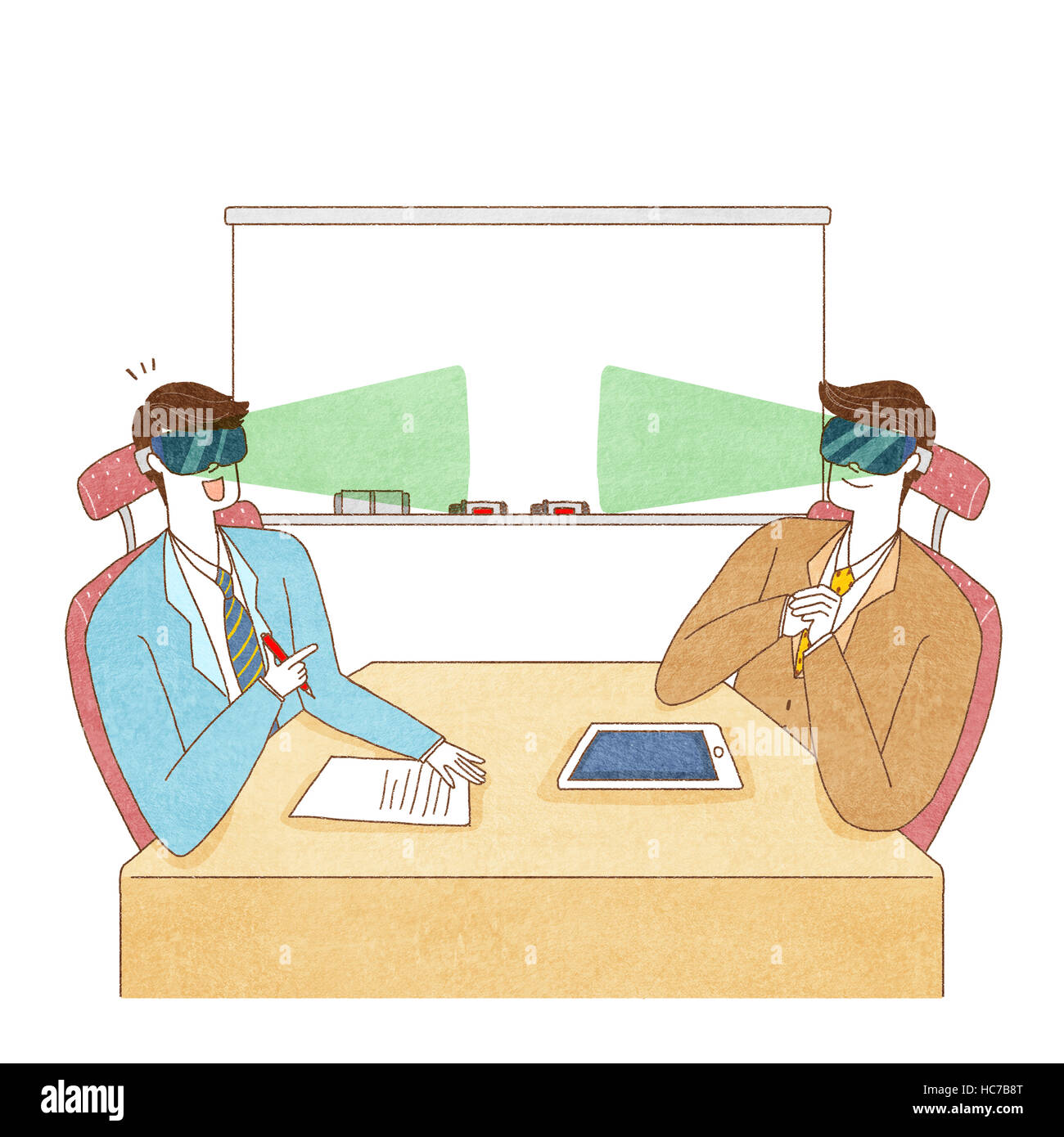 Business people in future high-technology era Stock Photo - Alamy