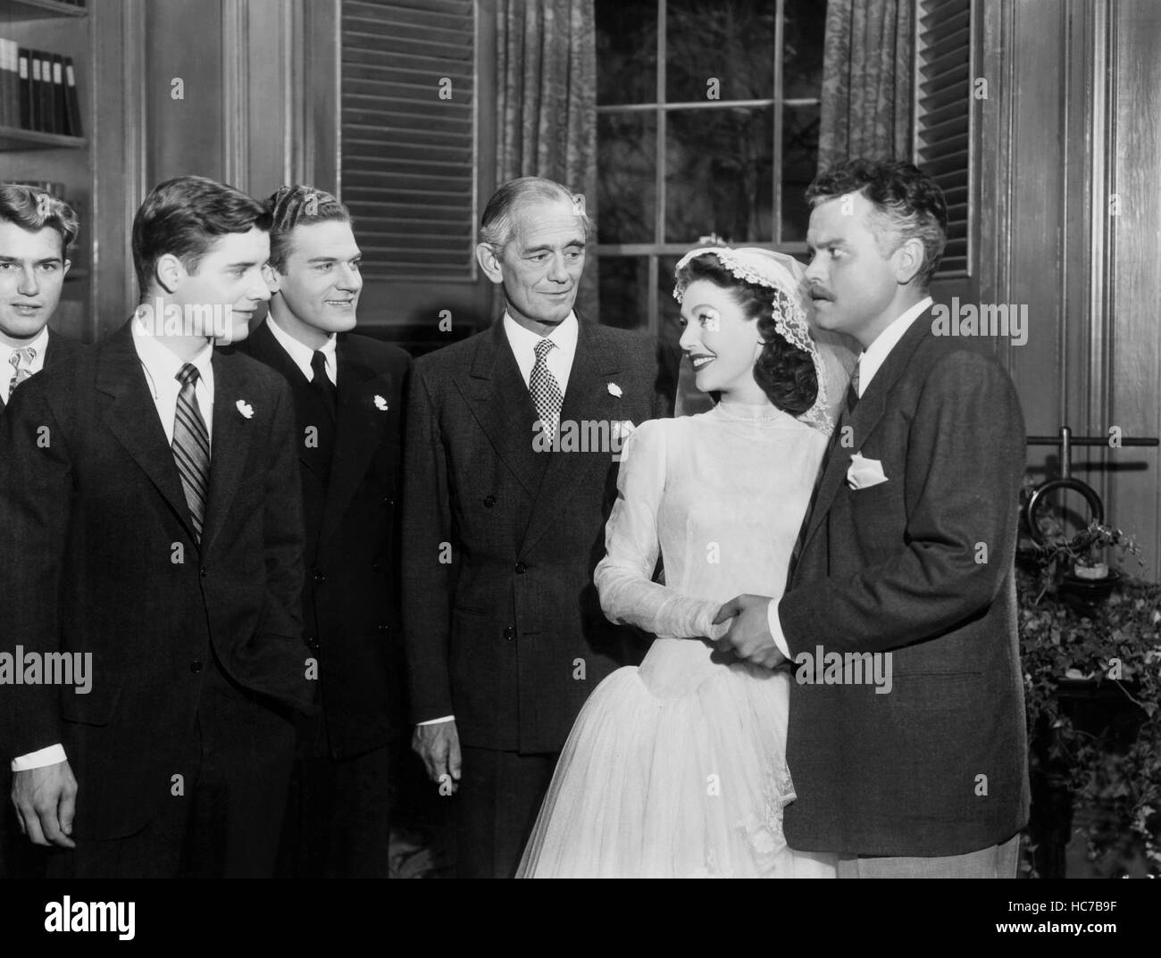 THE STRANGER, from left, Richard Long, Byron Keith, Philip Merivale ...