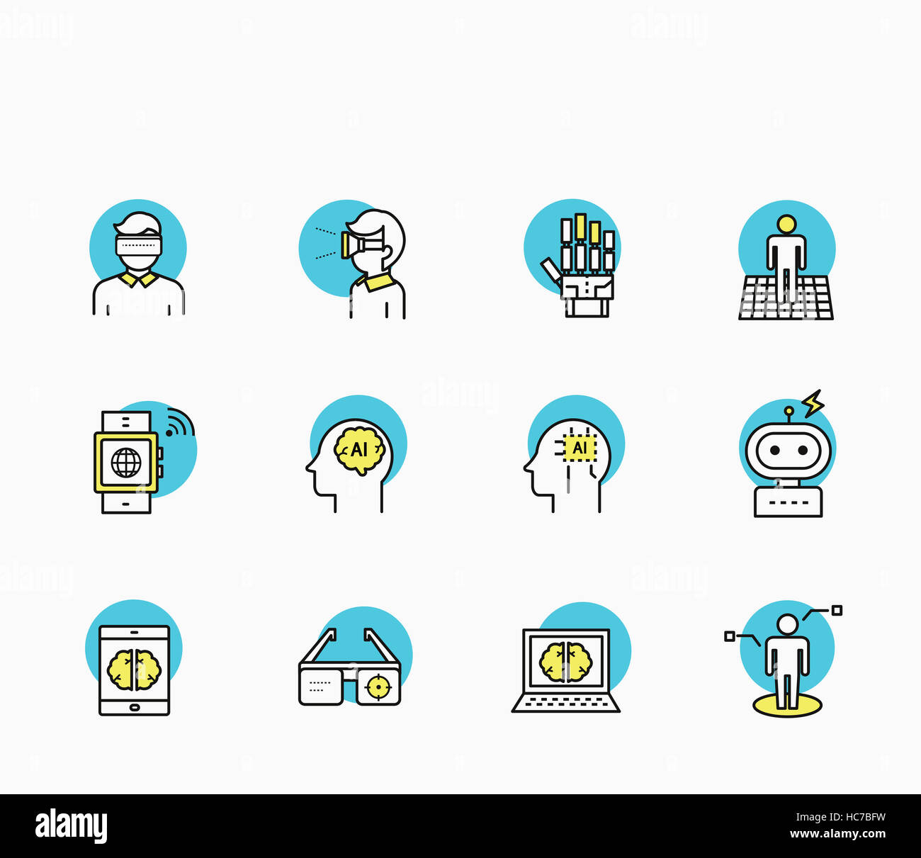 Various icons related to high-technology society Stock Photo - Alamy