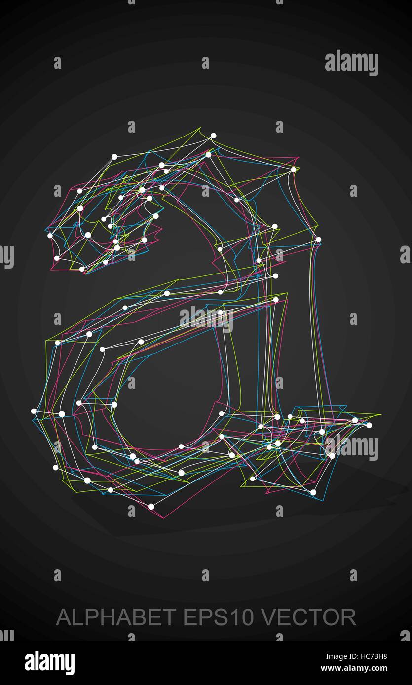 Abstract illustration of a Multicolor sketched A with Transparent ...