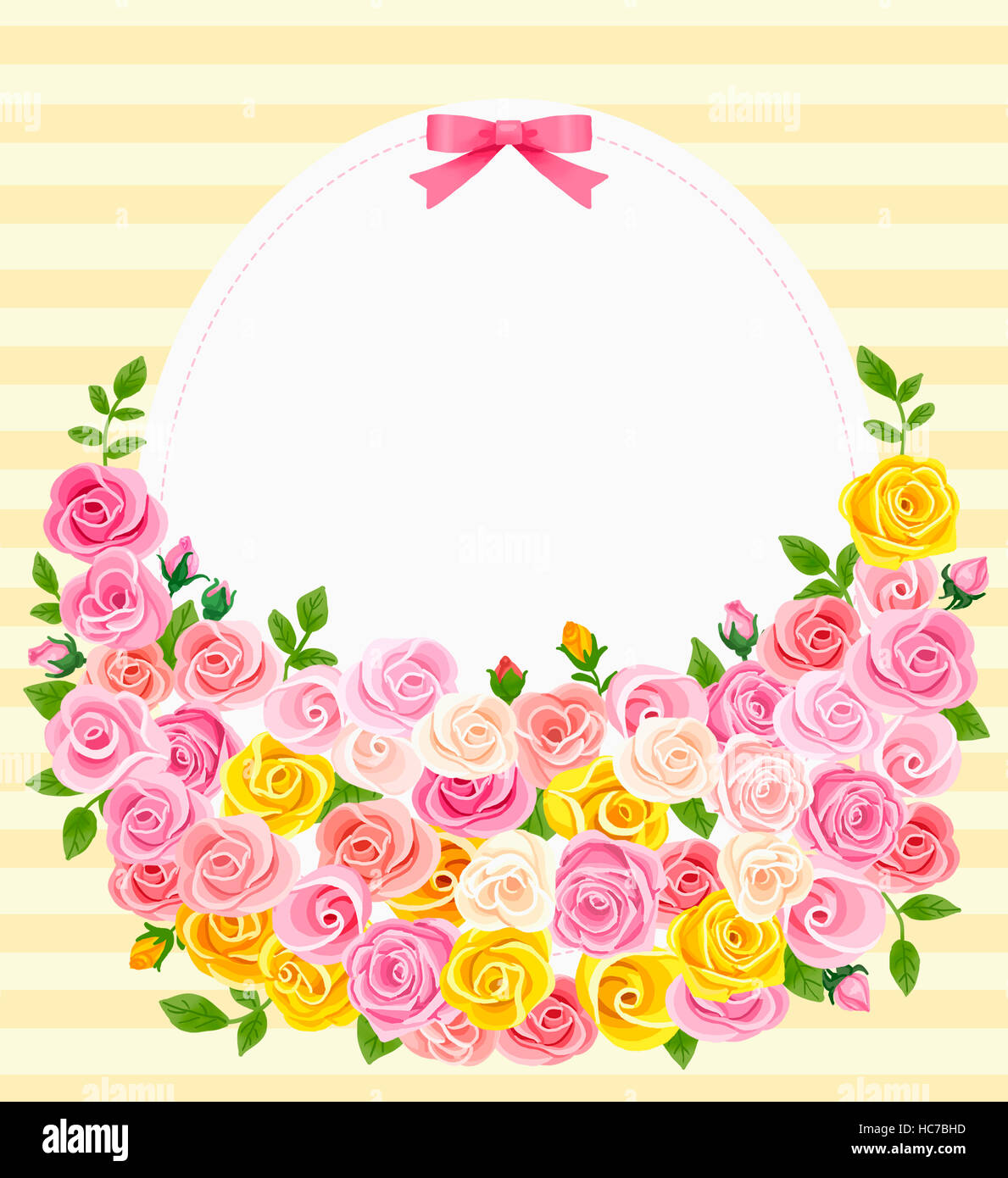 Card with rose flowers Stock Photo - Alamy